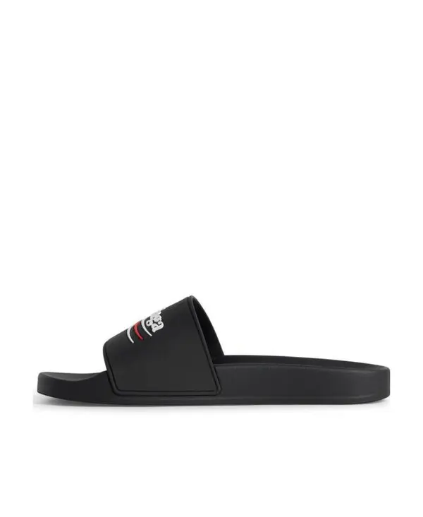 Balenciaga Political Campaign Pool Slides - Black