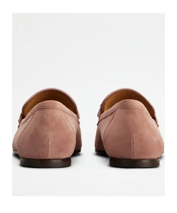 TOD'S Logo Plaque Almond Toe Loafers