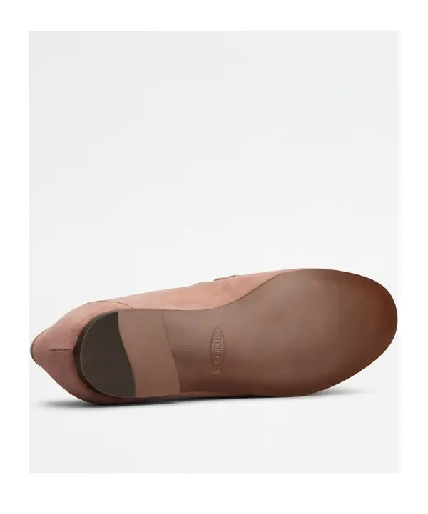 TOD'S Logo Plaque Almond Toe Loafers