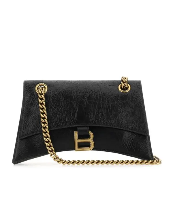 Balenciaga Small Crush Shoulder Bag - Black