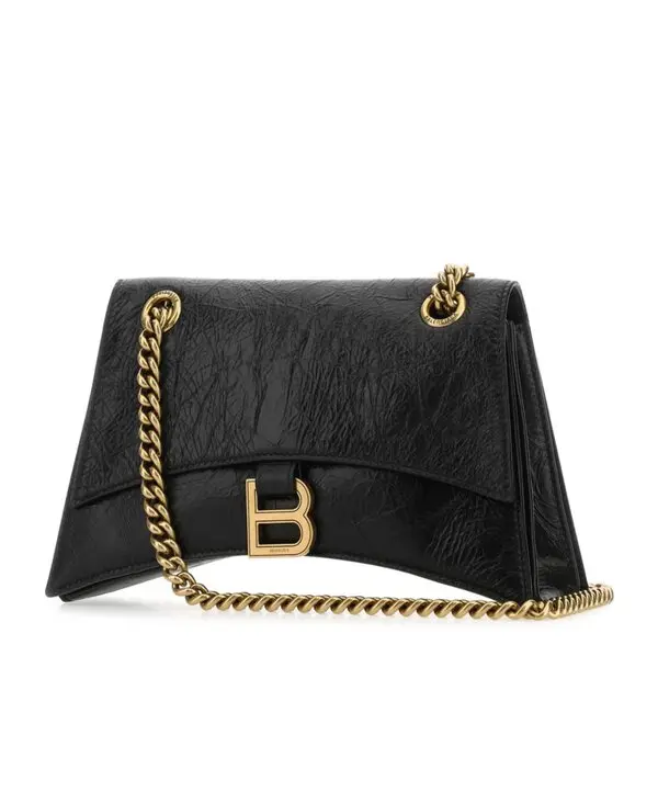 Balenciaga Small Crush Shoulder Bag - Black