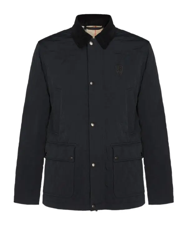 Burberry Logo Embroidered Quilted Jacket - No