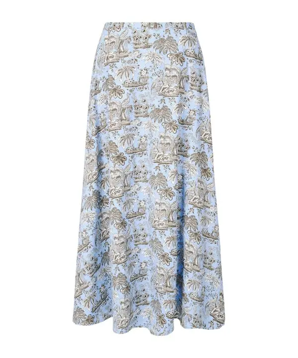 Staud Axel Printed A-line Maxi Skirt