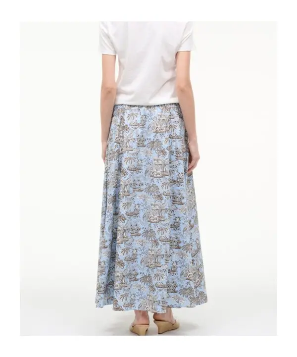 Staud Axel Printed A-line Maxi Skirt