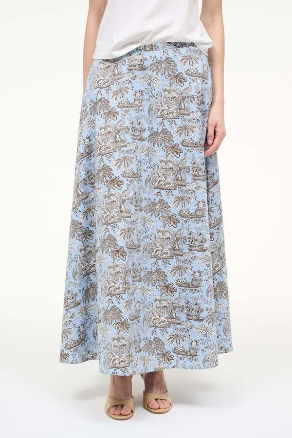 Staud Axel Printed A-line Maxi Skirt