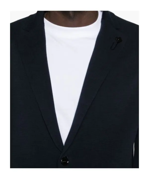 LARDINI Textured Knitted Jacket With Floral Detail