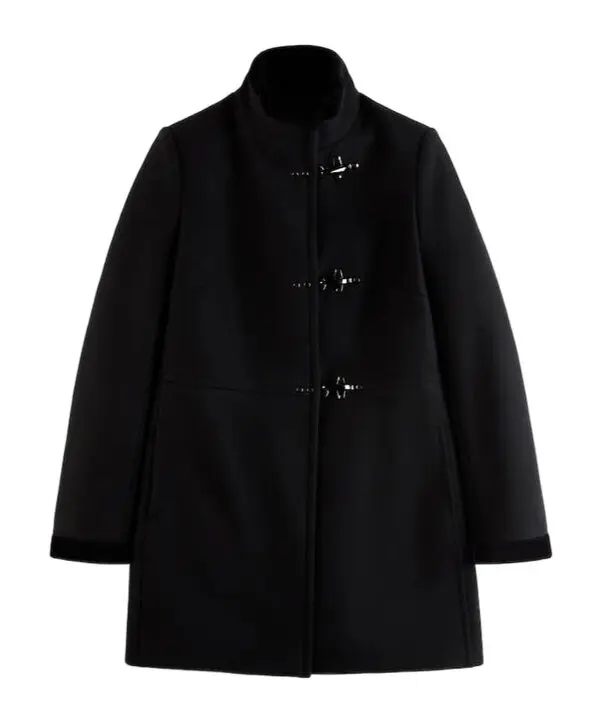 FAY Virginia Hook-closure Coat - Black