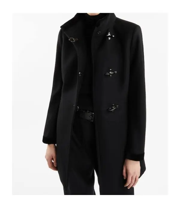 FAY Virginia Hook-closure Coat - Black