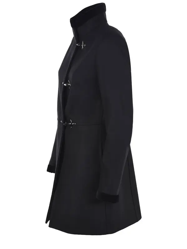 FAY Virginia Hook-closure Coat - Black