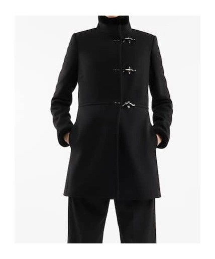 FAY Virginia Hook-closure Coat - Black