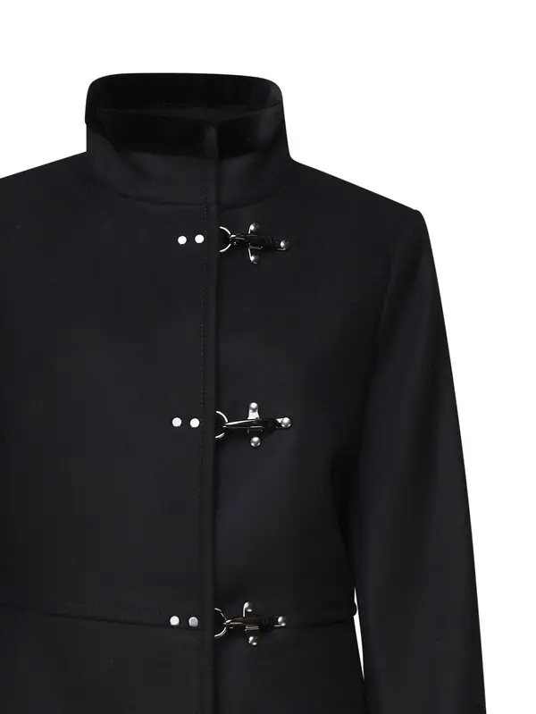 FAY Virginia Hook-closure Coat - Black