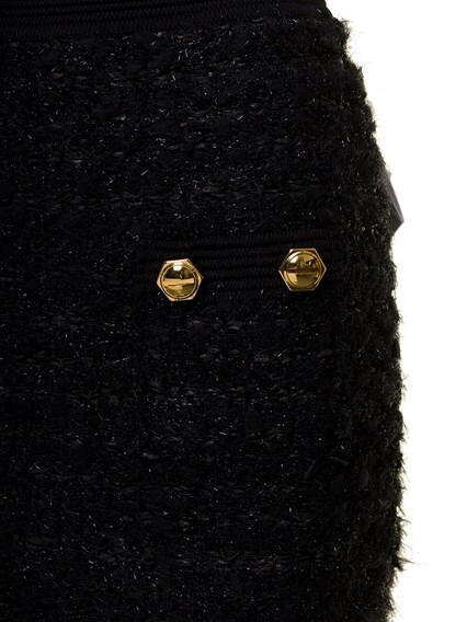 Balmain Ribbed Tweed Mini Skirt
