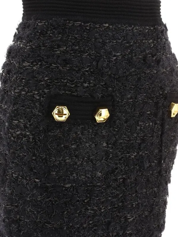 Balmain Ribbed Tweed Mini Skirt