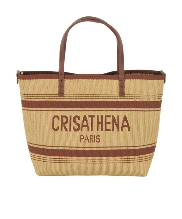 CRISATHENA Striped Tote Bag