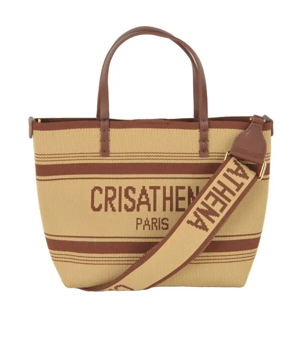 CRISATHENA Striped Tote Bag