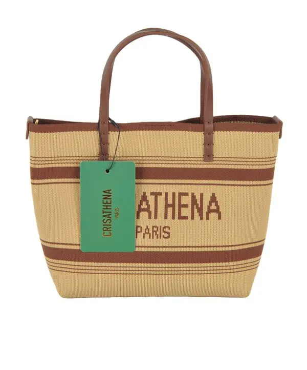 CRISATHENA Striped Tote Bag