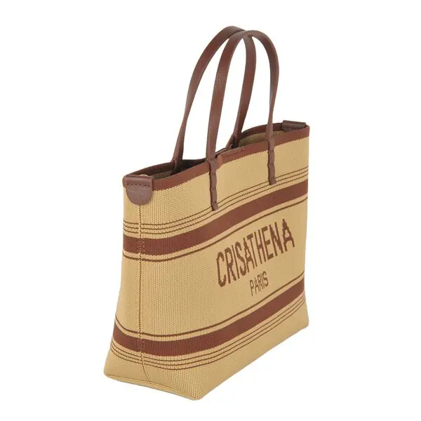 CRISATHENA Striped Tote Bag