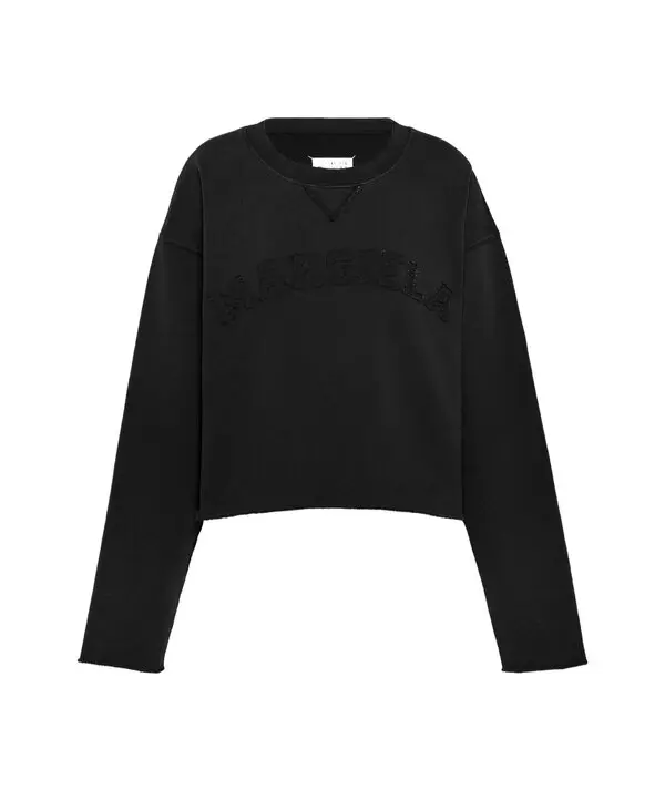 MAISON MARGIELA Embroidered Fleece Sweatshirt - Black