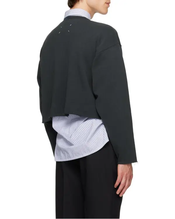 MAISON MARGIELA Embroidered Fleece Sweatshirt - Black