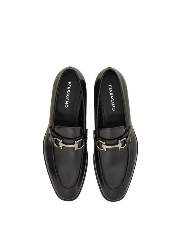 FERRAGAMO Gancini Buckled Loafers - Black