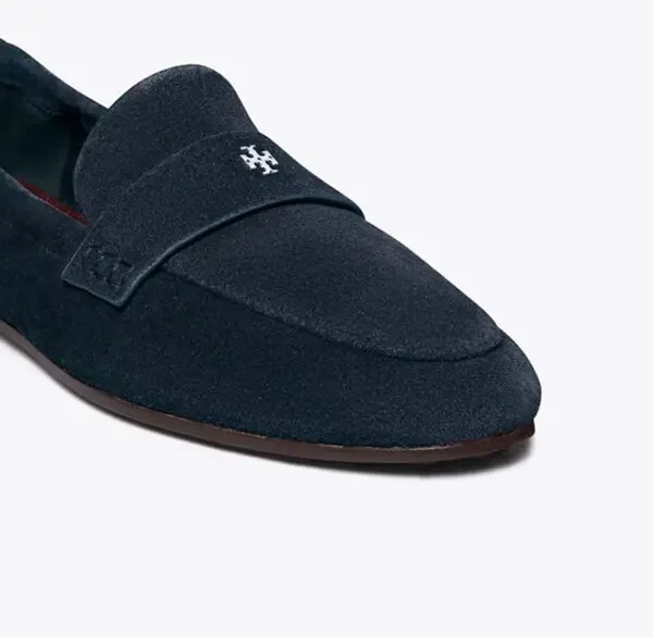 Tory Burch Slip-on Ballet Loafers With Metal Logo Stud - Blue