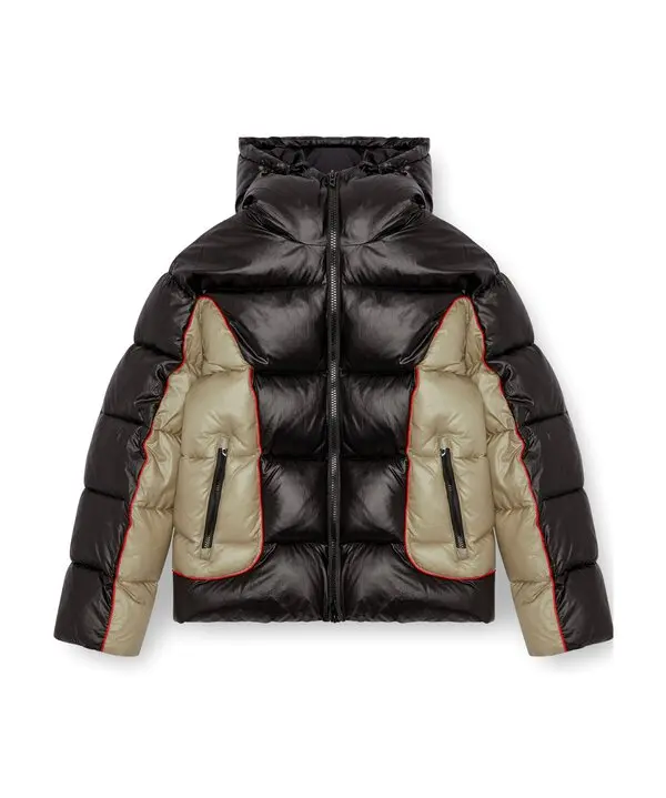 DIESEL® Paneled Padded Jacket - Black/beige