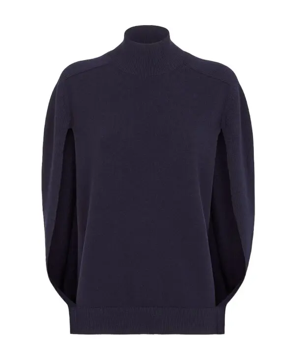 Fendi High-neck Knit Jumper With Cut-out Sleeves