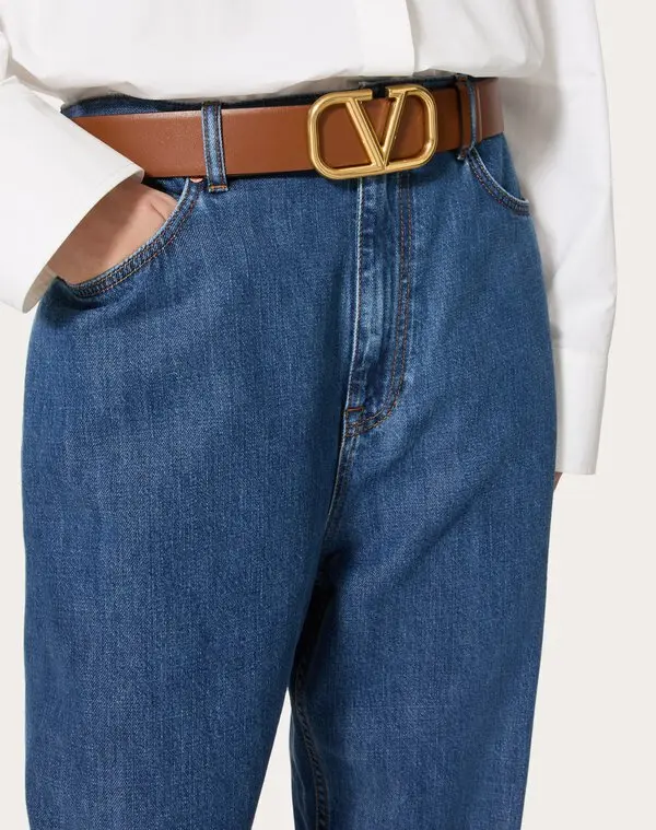 Valentino Garavani Vlogo Signature Buckled Reversible Belt