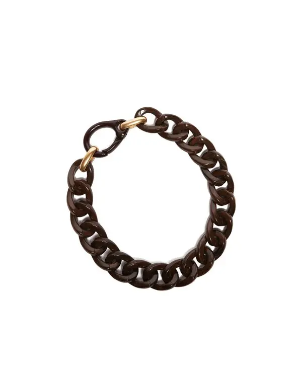 Max Mara Thick Chain Necklace With Spring Buckle - Yellow