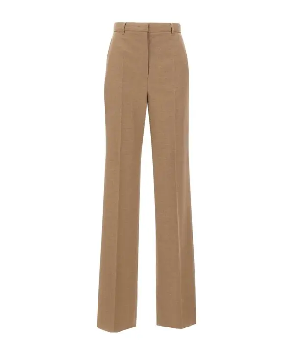 Max Mara Pleat Detailed Straight Leg Trousers - Beige