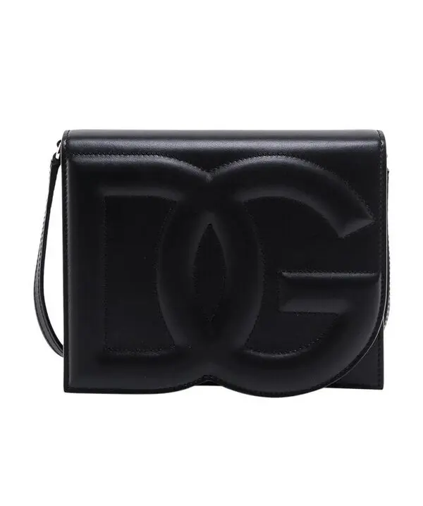 Dolce & Gabbana Logo Embossed Crossbody Bag - Black