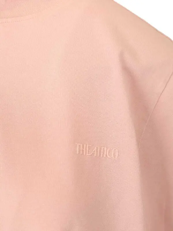 Attico Oversized Logo Embroidered T-shirt - Rose