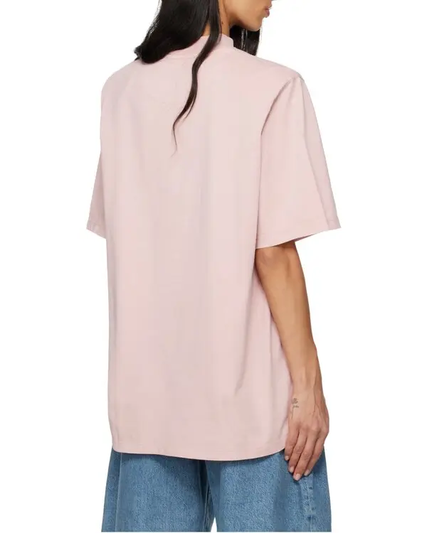 Attico Oversized Logo Embroidered T-shirt - Rose