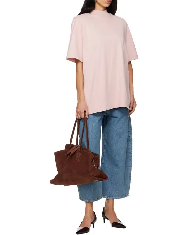 Attico Oversized Logo Embroidered T-shirt - Rose