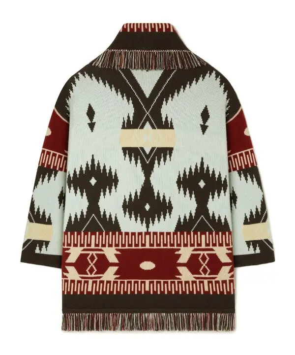 Alanui Jacquard Fringed Belted Cardigan - Multicolor
