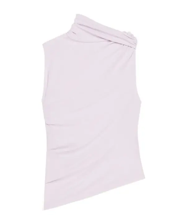 COURREGES Courrèges Draped Asymmetric Jersey Top - White