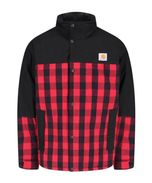 Junya Watanabe Checked Plaid Zip-up Jacket With Logo Patch