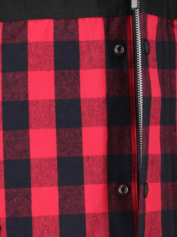 Junya Watanabe Checked Plaid Zip-up Jacket With Logo Patch