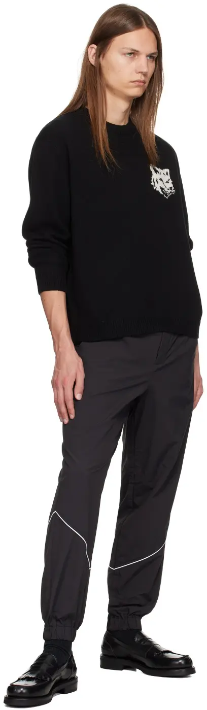 Maison Kitsuné Fox Head Intarsia Knit Jumper - Black