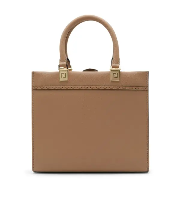 Fendi Sunshine Lace-up Logo Small Top Handle Bag - Brown