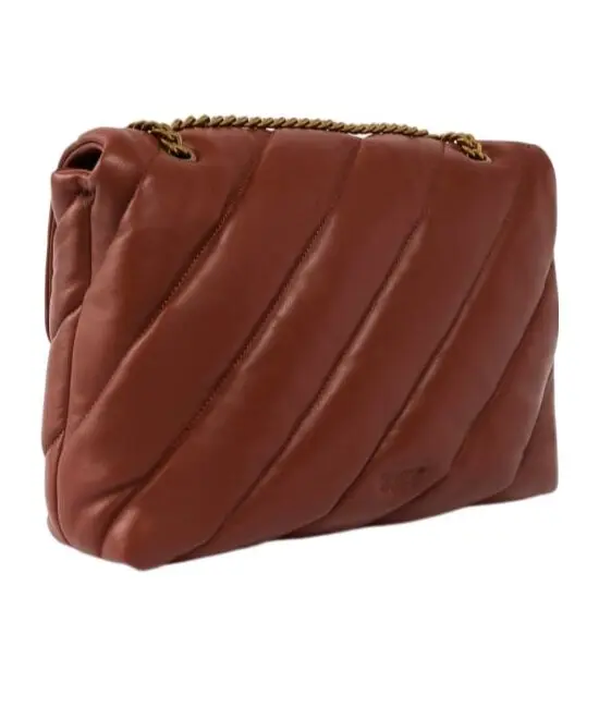 Pinko Love Big Puff Chain-linked Shoulder Bag - Brown