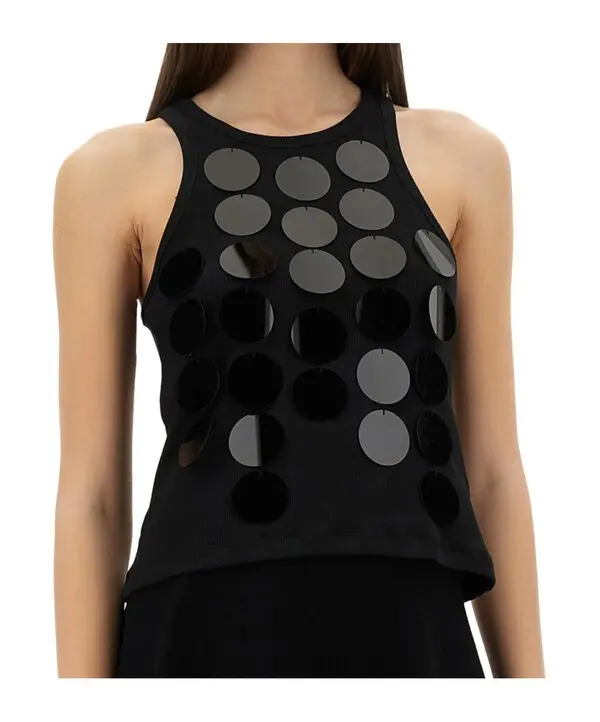 MSGM Chainmail-effect Sleeveless Tank Top - Black