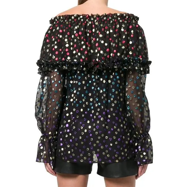 Saint Laurent Fil Coupé Off-the-shoulder Blouse