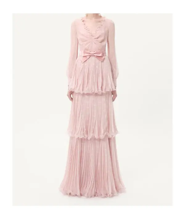 Valentino Garavani Polka Dot Crepe Chiffon Maxi Skirt