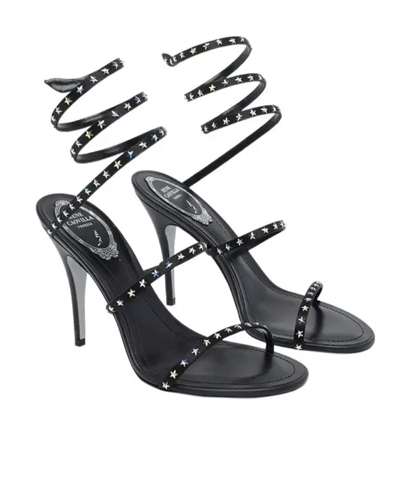 Rene Caovilla Star Embellished Stiletto Heel Sandals