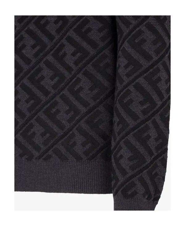 Fendi Monogram Jacquard Crewneck Knitted Jumper