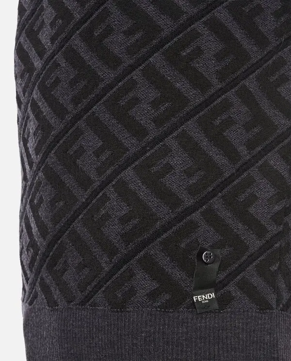 Fendi Monogram Jacquard Crewneck Knitted Jumper