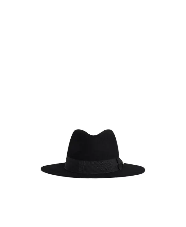 Celine Felt Fedora Hat With Bow Detail