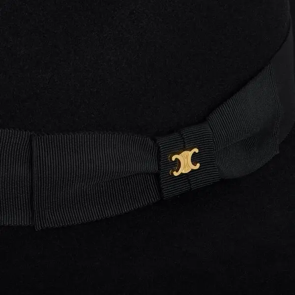 Celine Felt Fedora Hat With Bow Detail