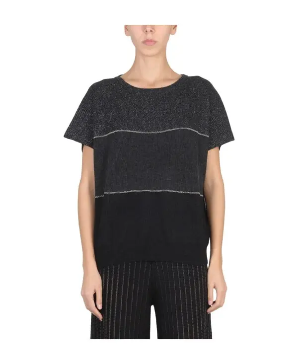 Fabiana Filippi Lurex Detailed Short Sleeve Jumper